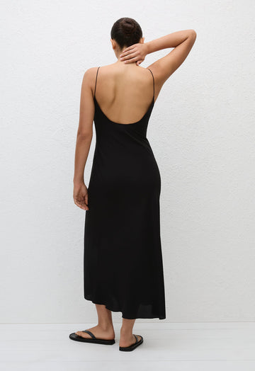 Low Back Slip Dress - Black - Matteau
